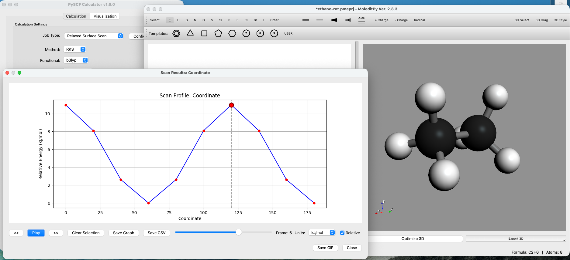 MoleditPy PySCF Calculator Plugin | moleditpy_pyscf-calculator