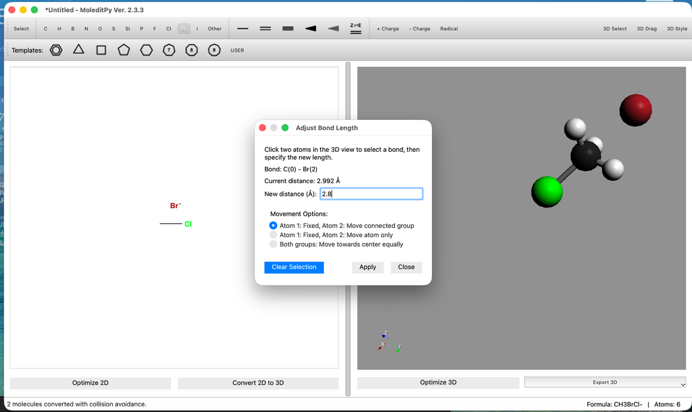 MoleditPy Tutorial 4: S N 2 Reaction and Transition State