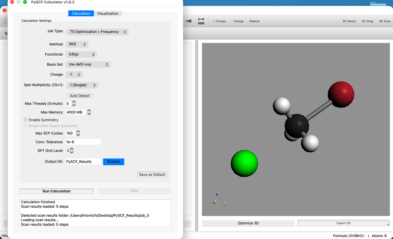 MoleditPy Tutorial 4: S N 2 Reaction and Transition State